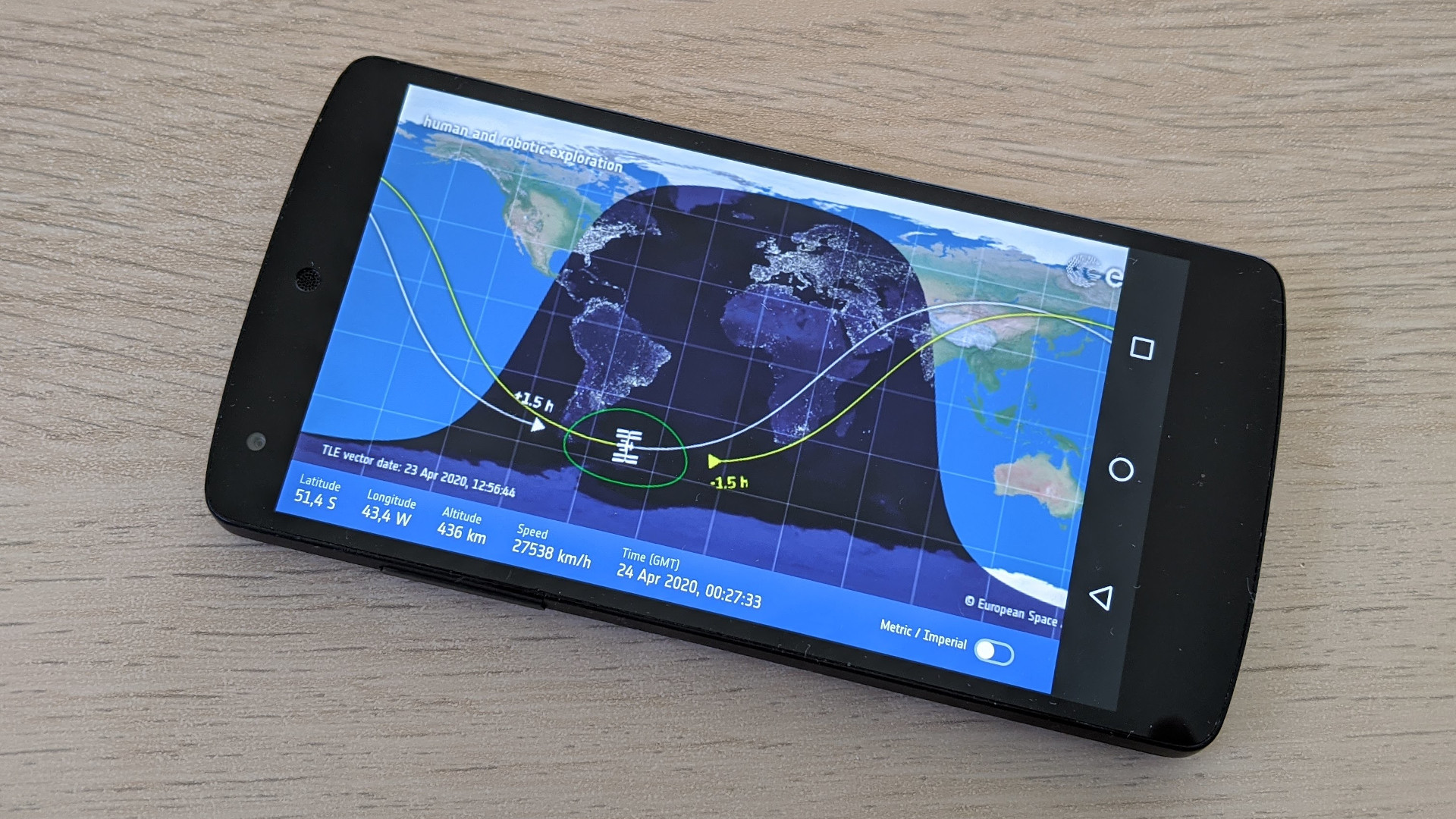 ESA ISS Tracker on Nexus 5 – New Screwdriver