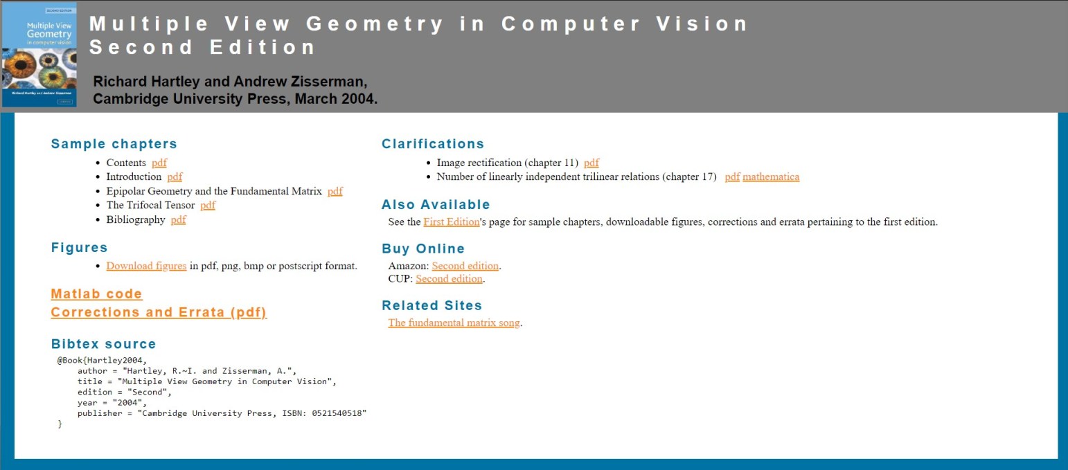 I Do Not (Yet?) Meet The Prerequisites For Multiple View Geometry in ...