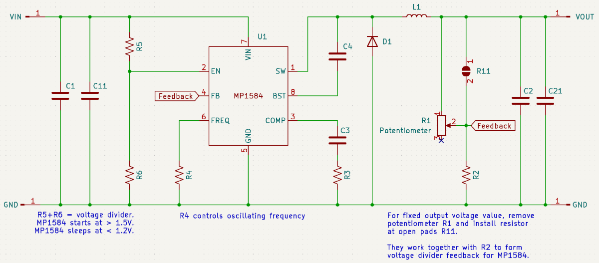 Voltage Step-Down (Buck) Converter Module Schematic (MP1584) – New ...