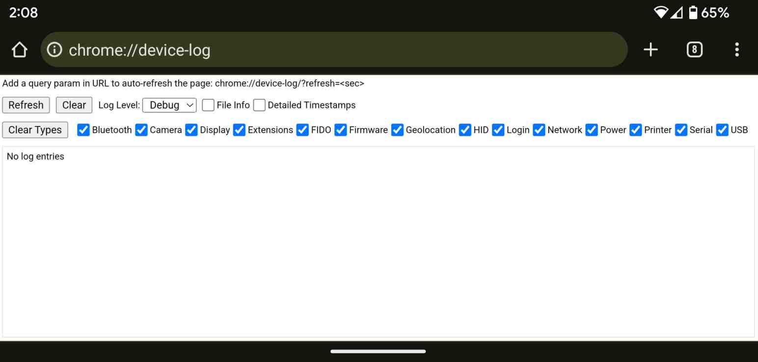 Android Chrome Device Log Strangely Empty – New Screwdriver